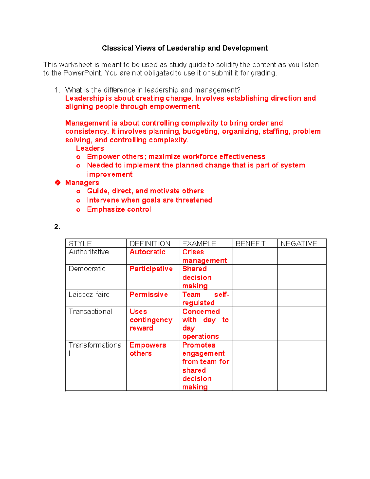 Professor Version Studyguide Powerpoint Worksheet Chapter 2 Week 2 ...