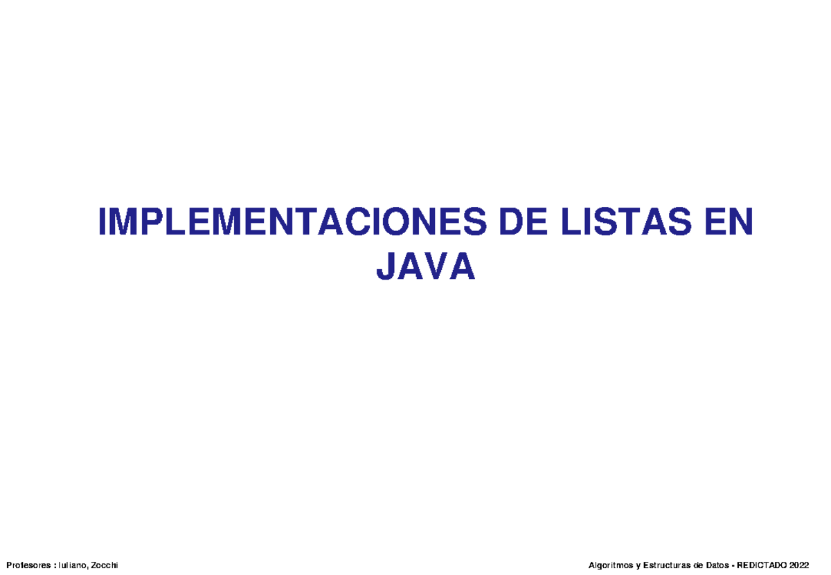 1-Listas, herencia, ocultamiento, genéricos - IMPLEMENTACIONES DE ...