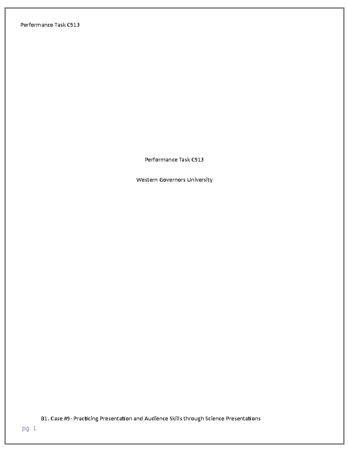 Task paper - Passed - Performance Task C Western Governors University ...