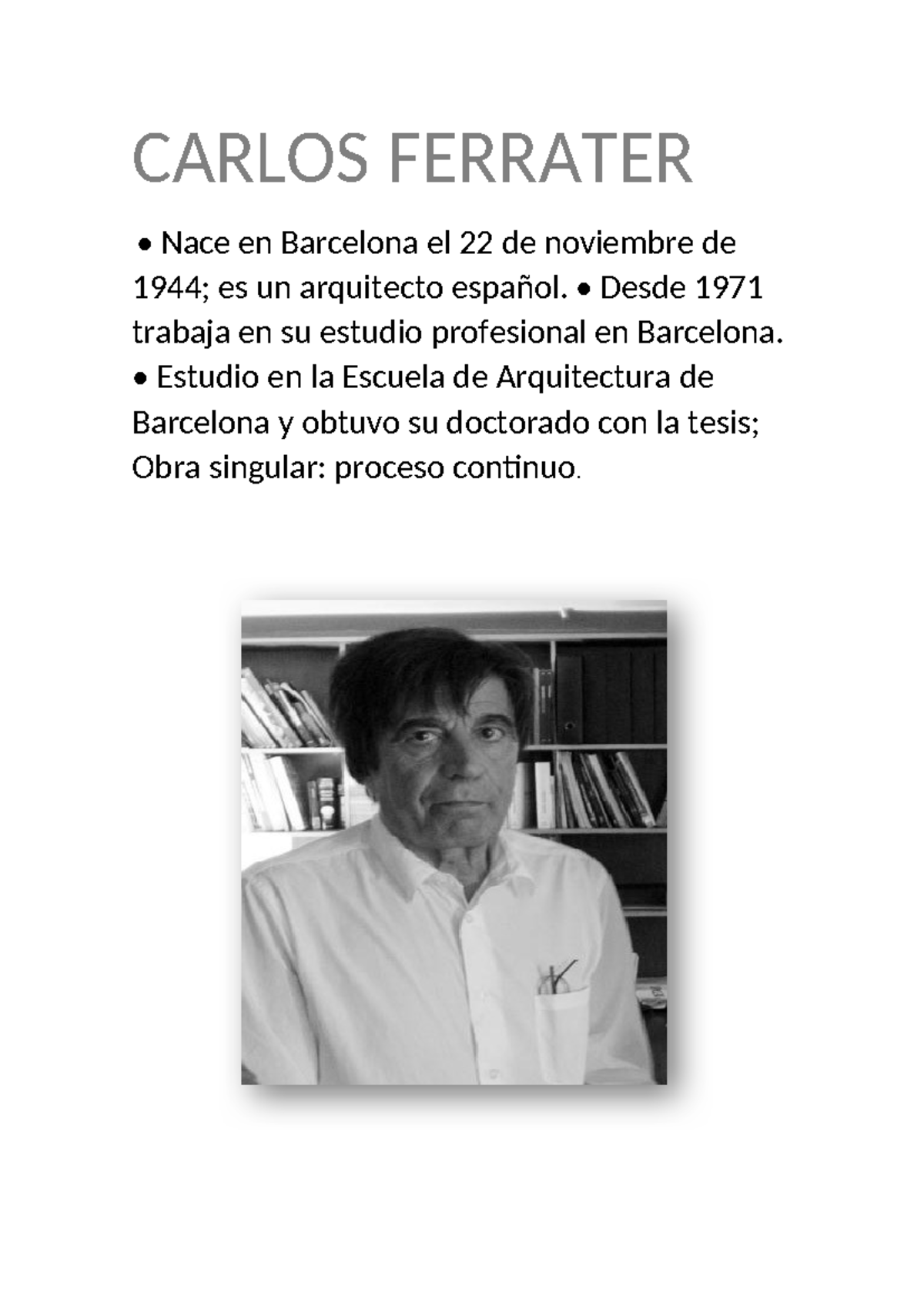 Carlos Ferrater- Semana-6 - Historia de la Arquitectura - CARLOS ...