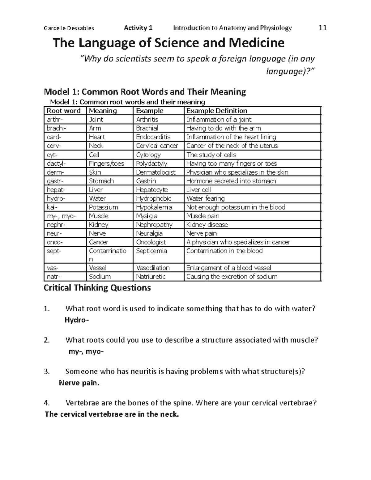 Copy of BIOL 207 Lab 1 Language of Science - Garcelle Dessables ...
