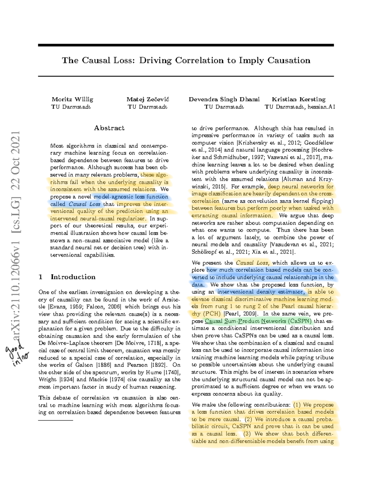 Causal loss - The Causal Loss: Driving Correlation to Imply Causation Moritz Willig Matej ...