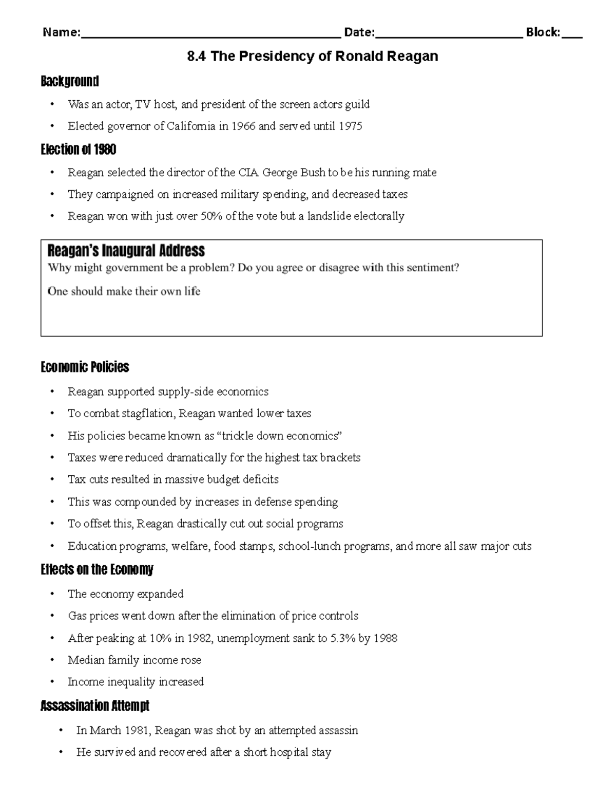 8.4 Reagan Guided Notes - Name ...