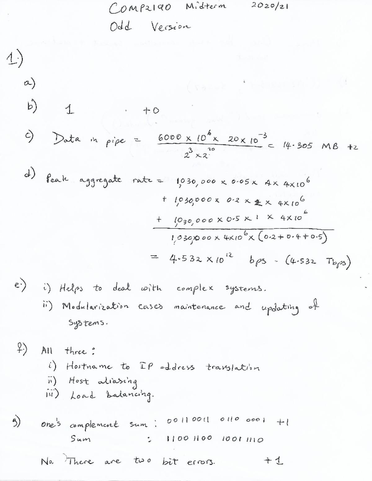 Comp2190-mt-odd - past paper for midsemesters - Net Centric Computing - Studocu