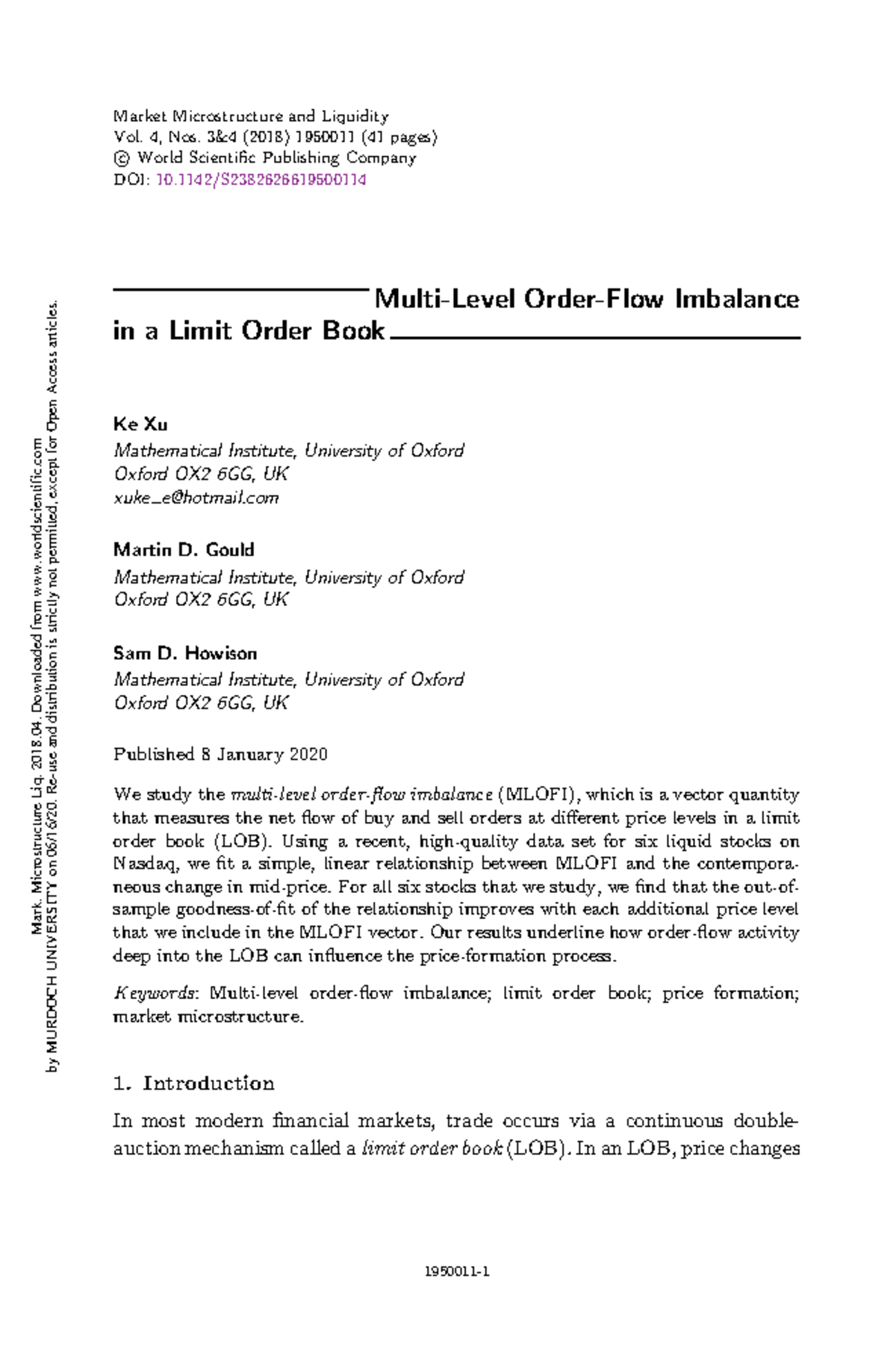 Market Microstructure and Liquidity - Multi-Level Order-Flow Imbalance ...