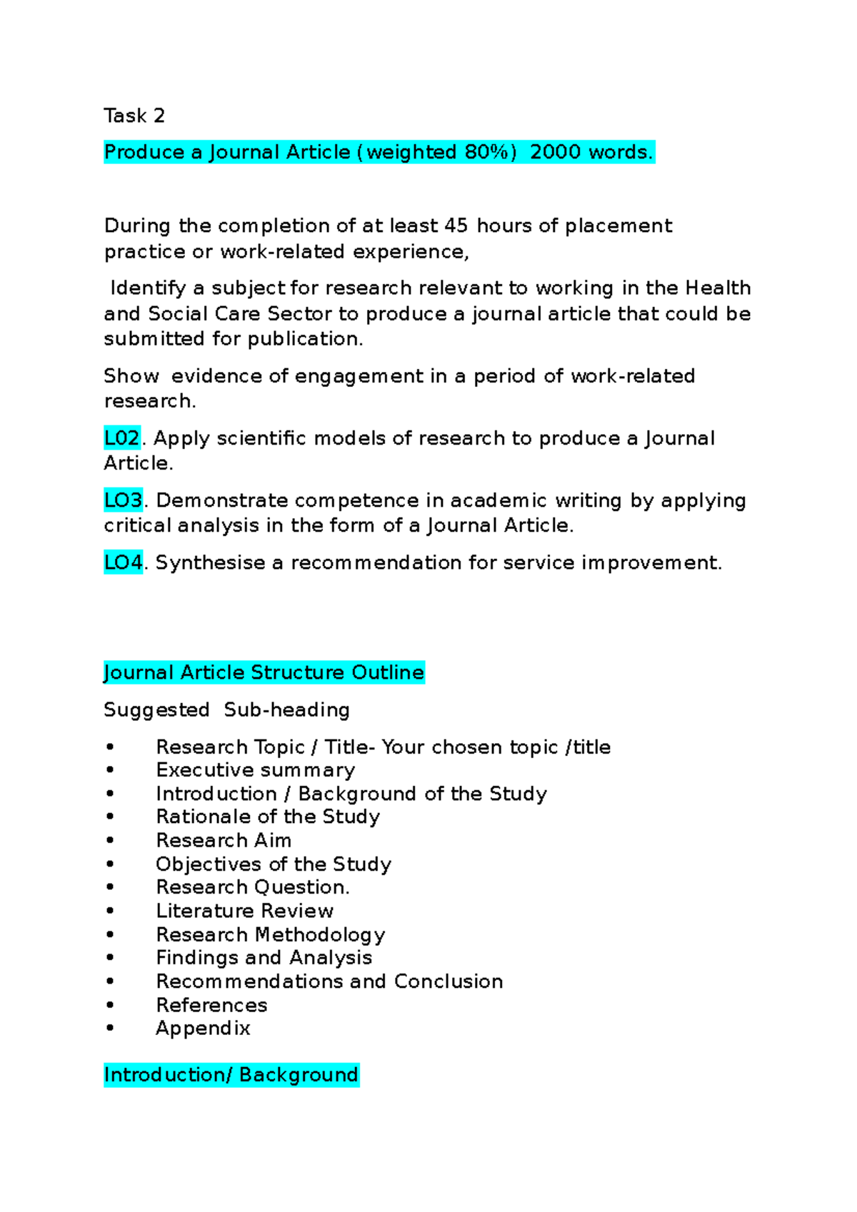 WRR-TASK 2-STEP by STEP-Guide - Task 2 Produce a Journal Article ...