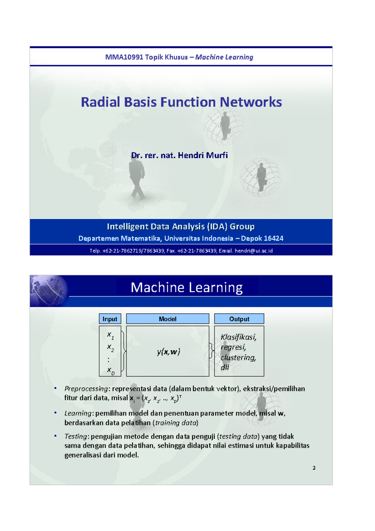 6.2 Radial Basis Function Networks - Radial Basis Function Networks ...
