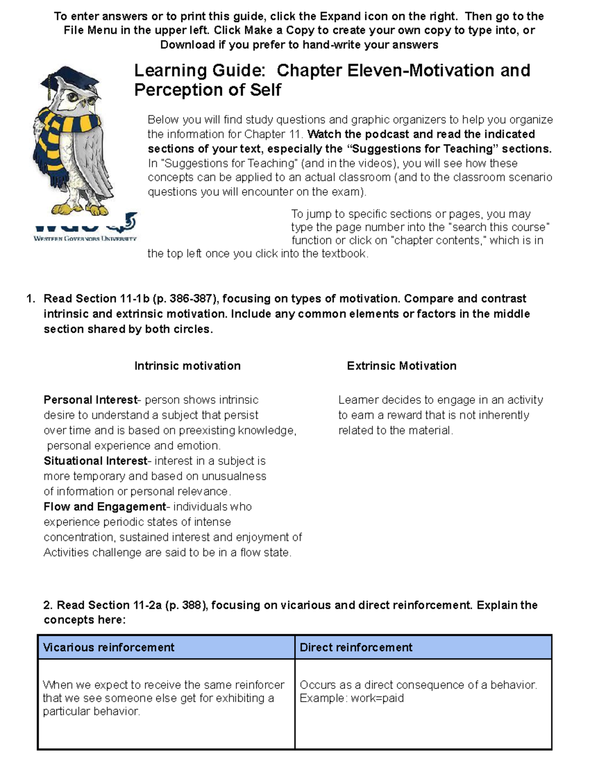 Copy of Chapter 11 Learning Guide - To enter answers or to print this ...