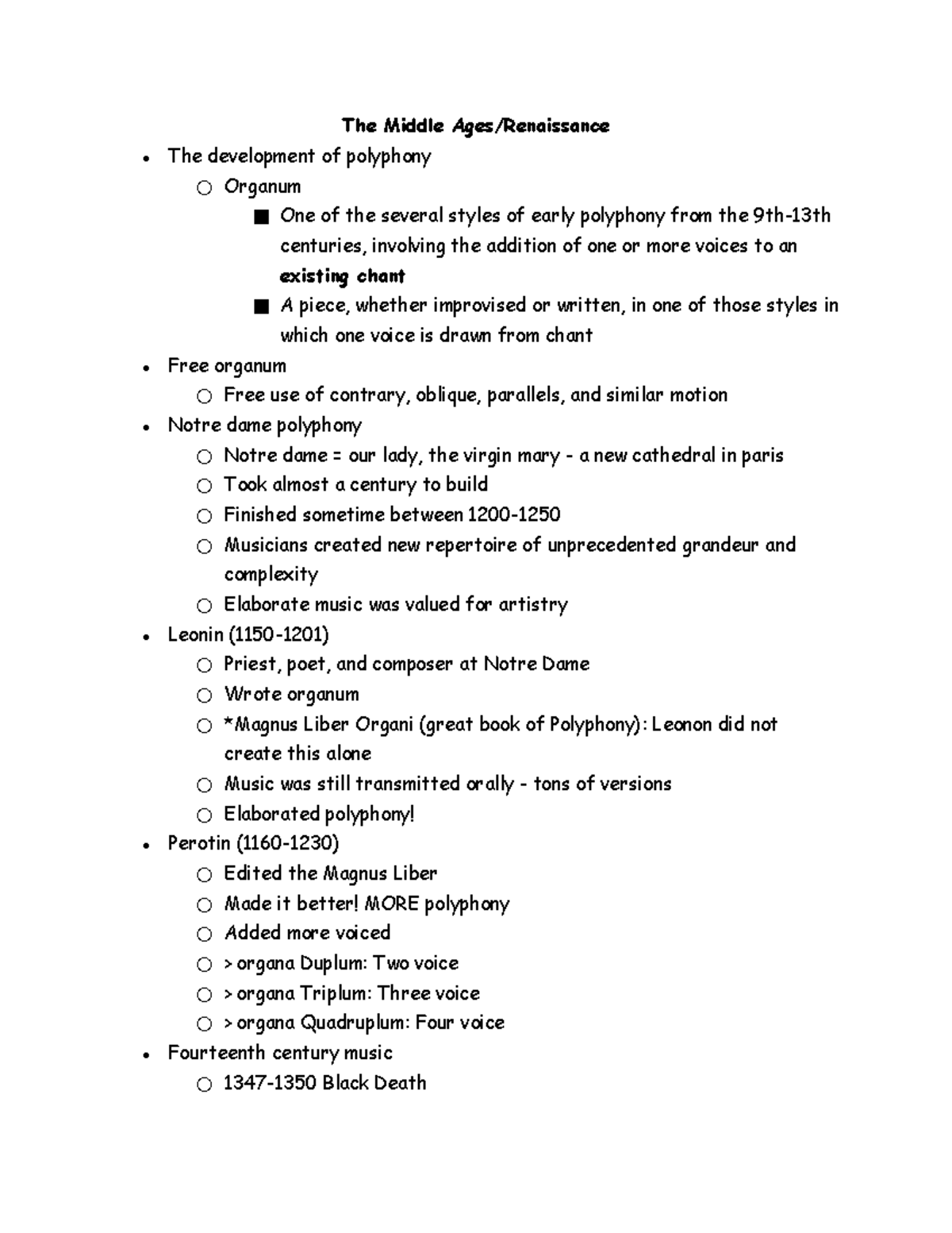 The Middle Age/Renaissance - The Middle Ages/Renaissance The ...