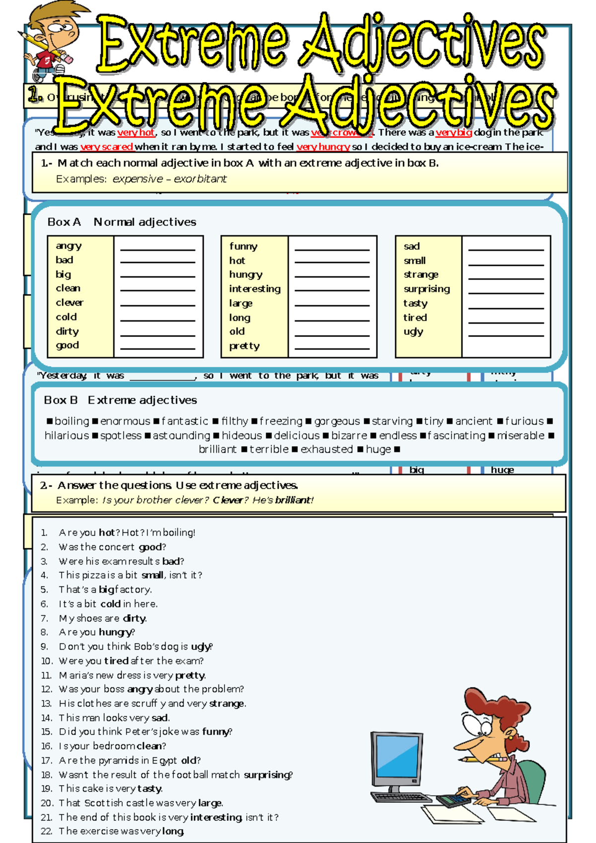 Extreme-adjectives-grammar-drills-information-gap-activities-tests ...