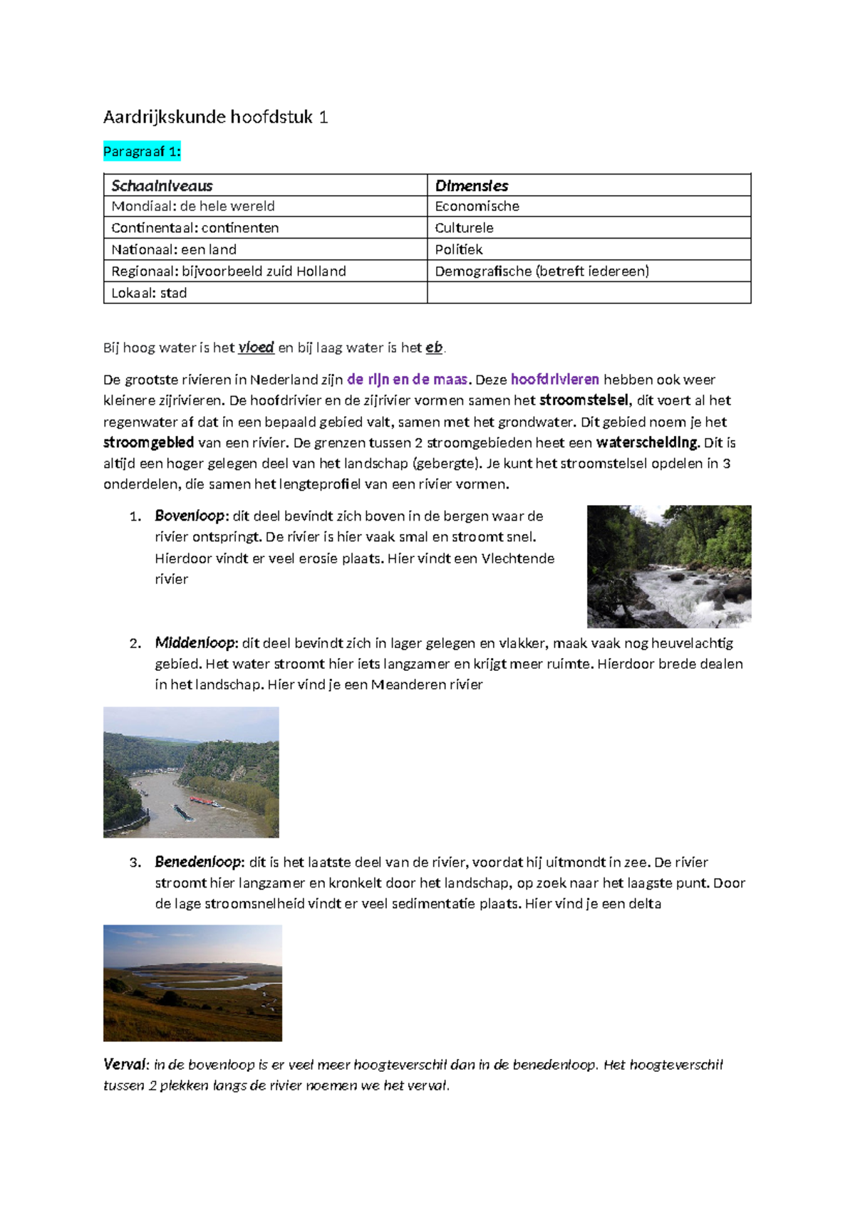 Aardrijkskunde samenvatting HFD 1 - Aardrijkskunde hoofdstuk 1 ...
