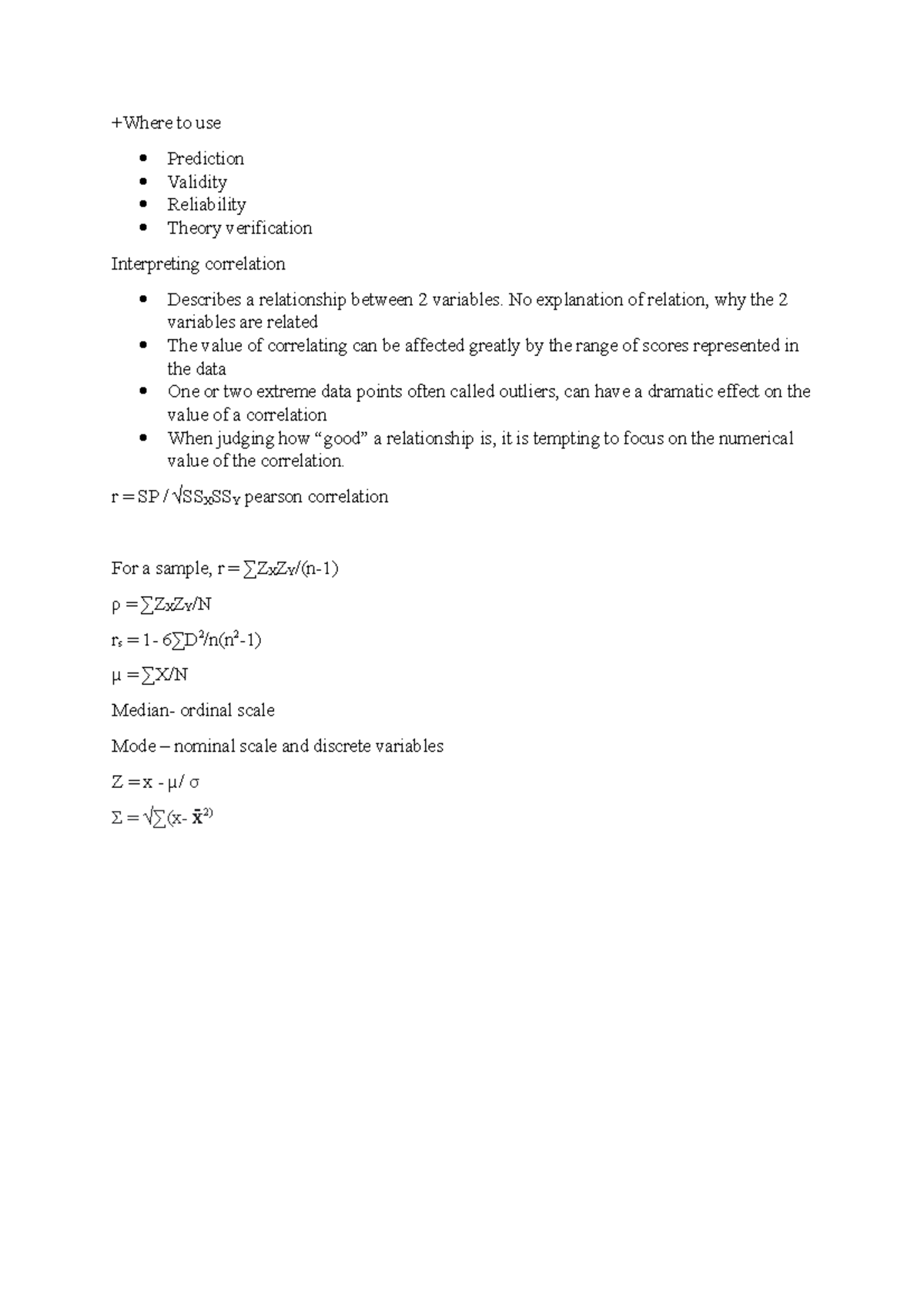 Notes 25 - Correlation info - +Where to use Prediction Validity ...