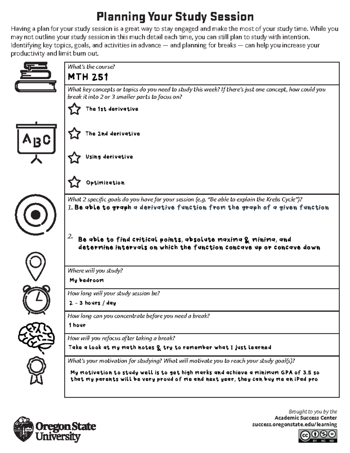 Planning study - fill - 20 - Planning Your Study Session Having a plan ...