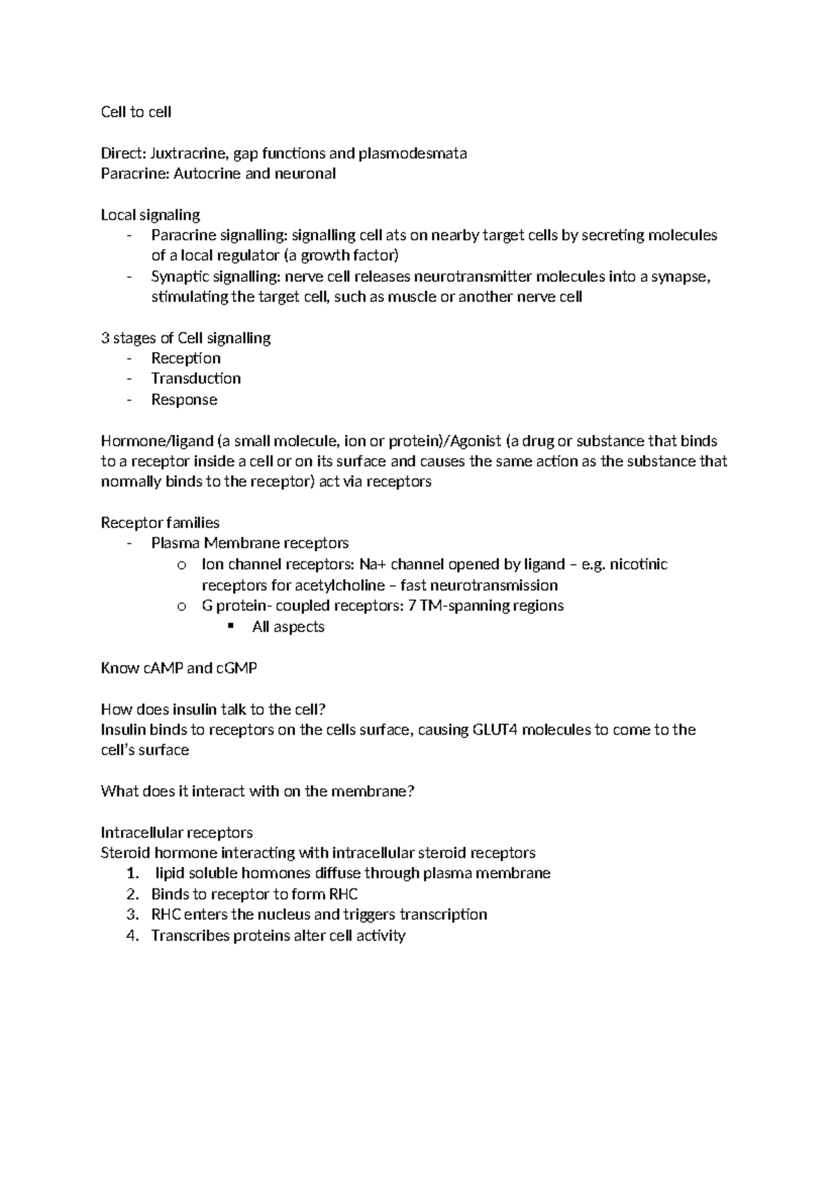 Cell to cell - Cell to cell Direct: Juxtracrine, gap functions and ...