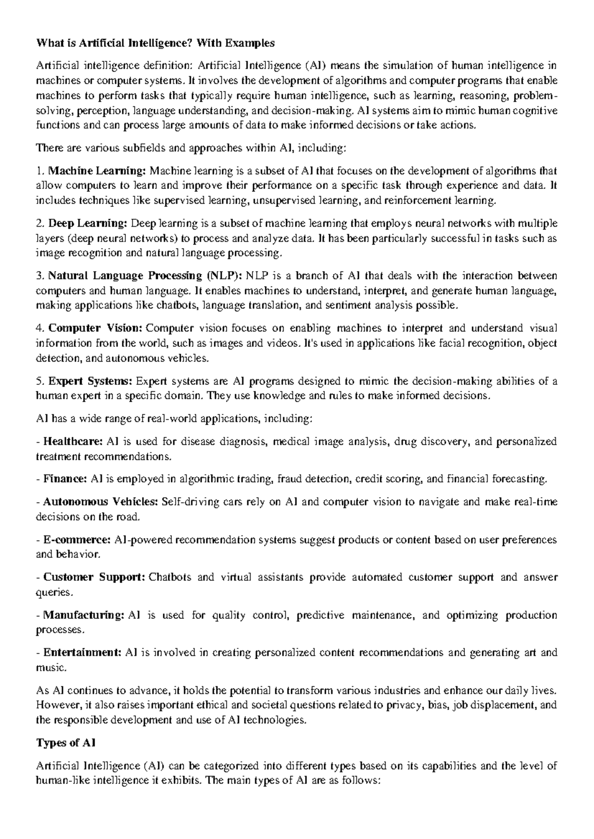 What is Artificial Intelligence notes - What is Artificial Intelligence ...