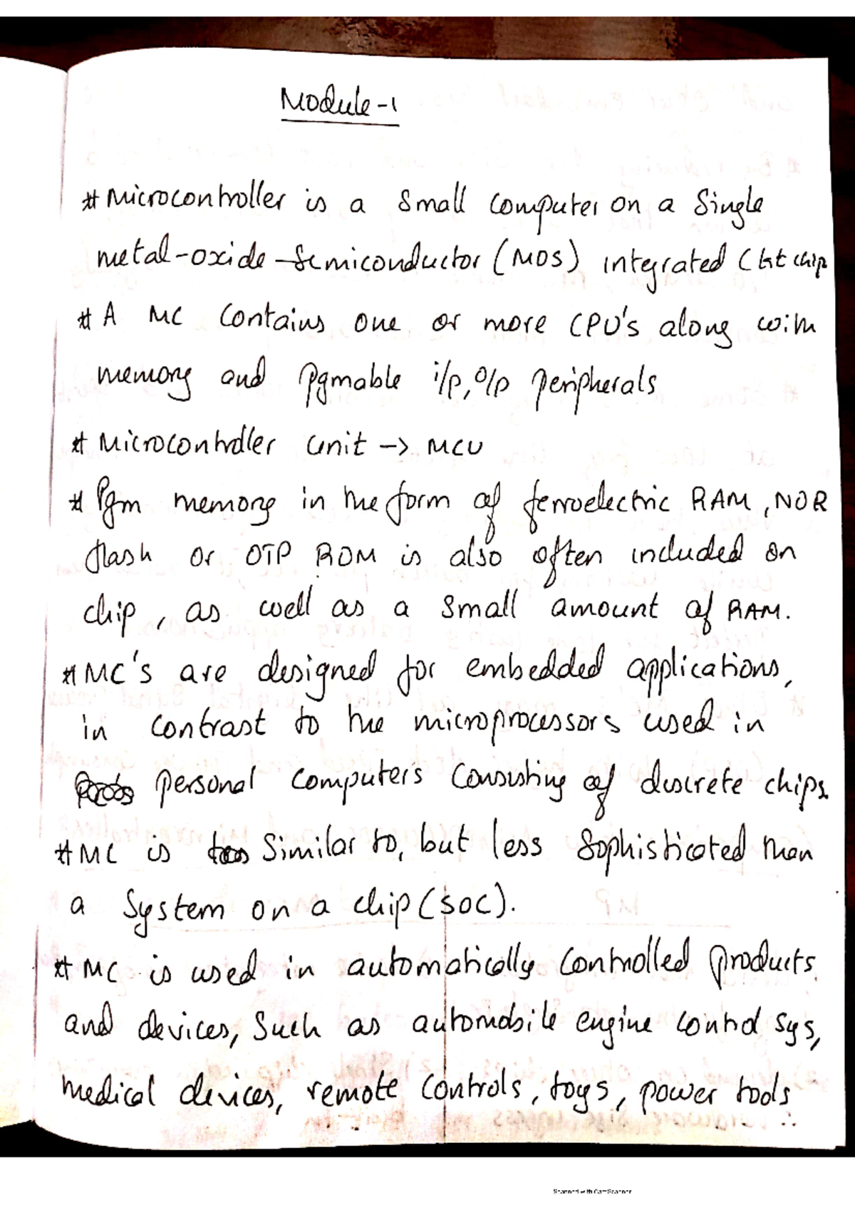 MC Mod1 Note1 - Microcontroller notes - Power electronics lab - Studocu