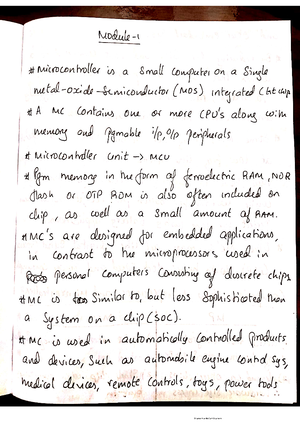 MC Mod3 Note1 - Microcontroller notes - Power electronics lab - Studocu
