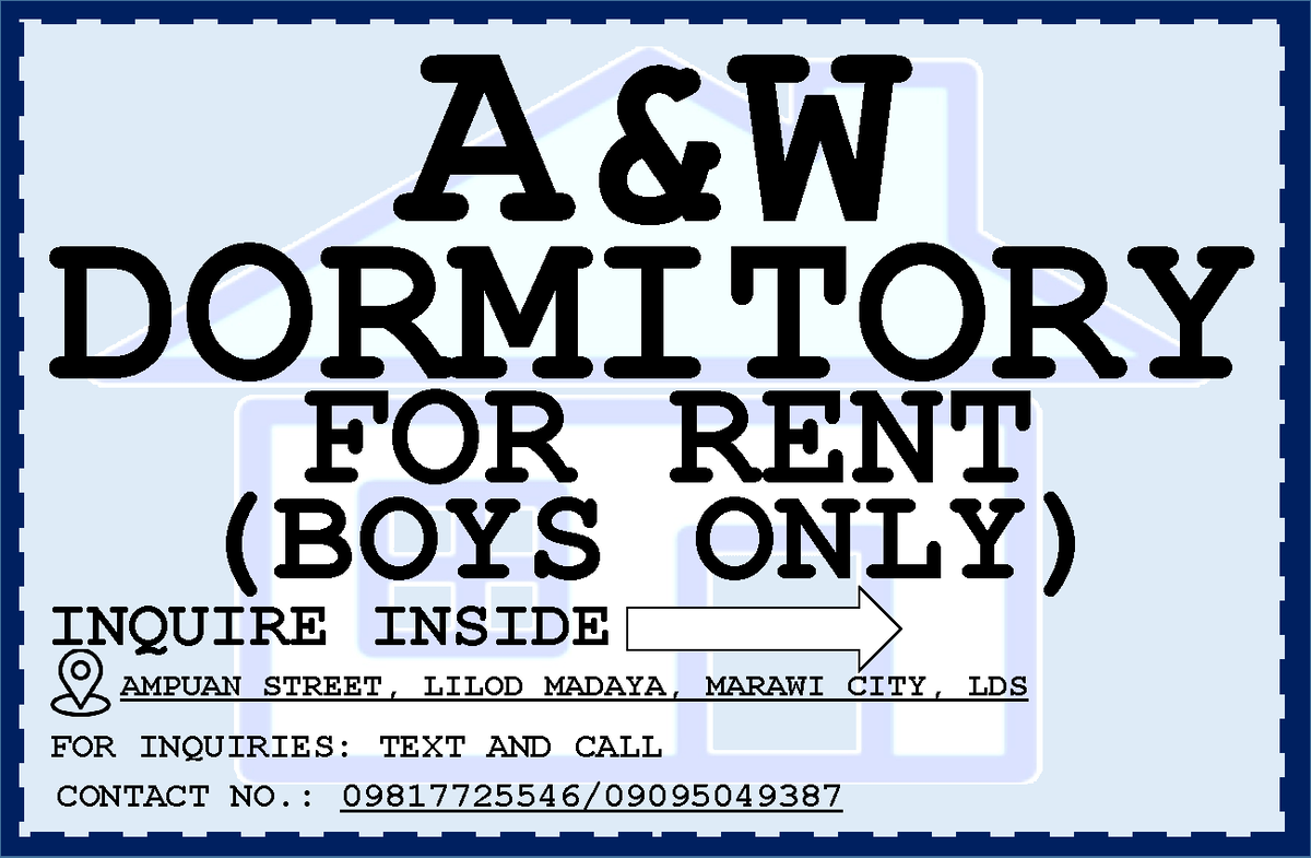 A&W BED Spacer - WATCH - Basic Education - A&W DORMITORY FOR RENT (BOYS ...
