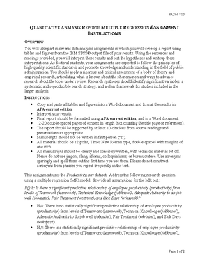Quantitative Analysis Report Crosstabulation and correlation analysis P - Helms School of - Studocu