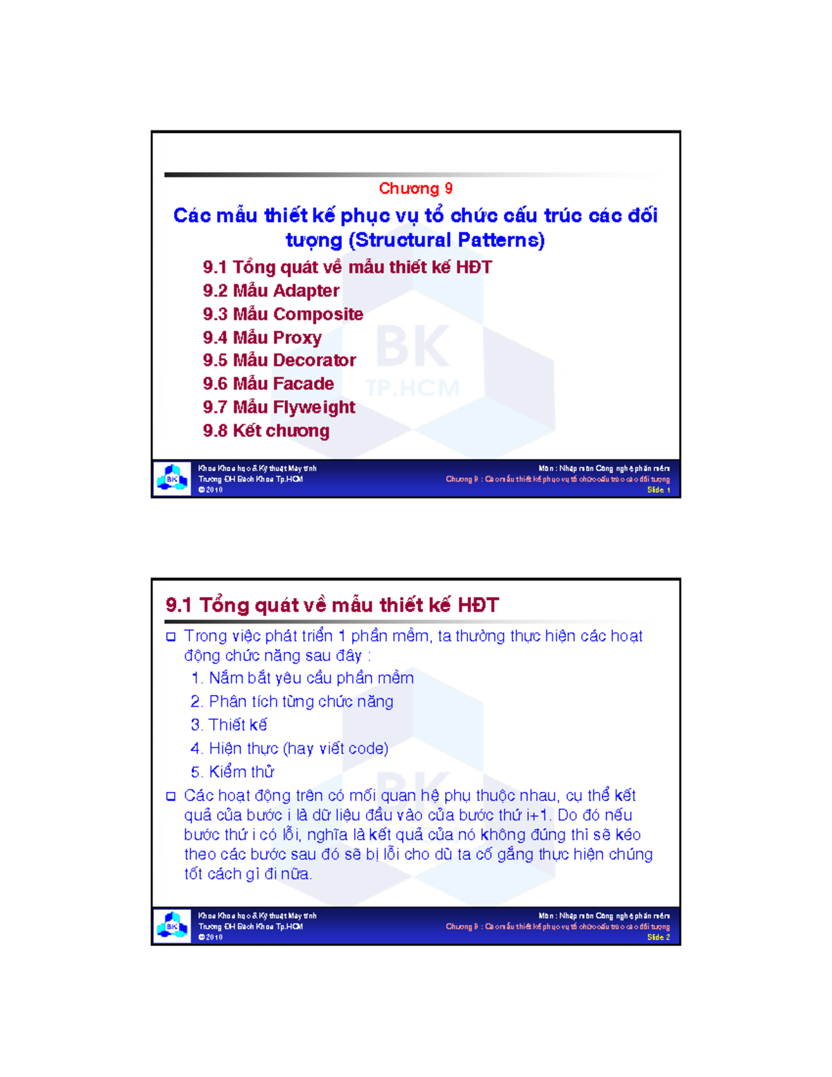 Chuong 9 - sdad - Khoa Khoa học & K ỹthuật M·y tÌnh Trường ĐH B·ch Khoa Tp © 2010 MÙn : Nhập mÙn ...