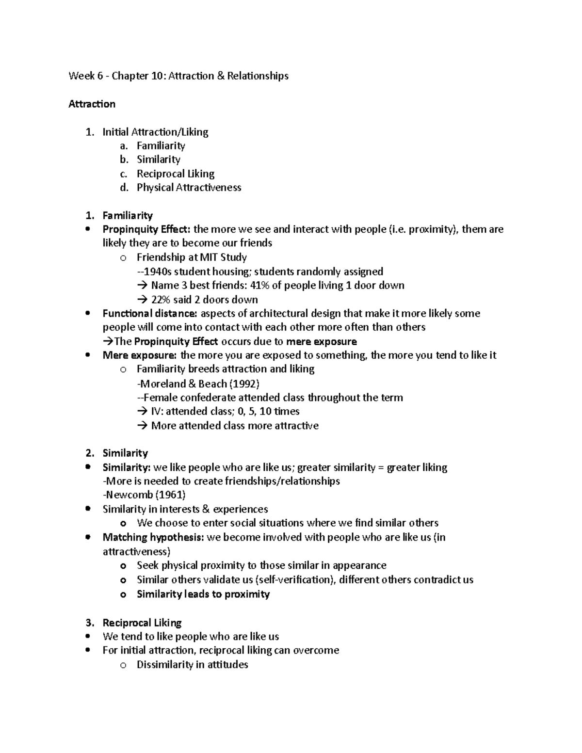 Week 6 - Ch. 10 - Dr. David March - Week 6 - Chapter 10: Attraction ...