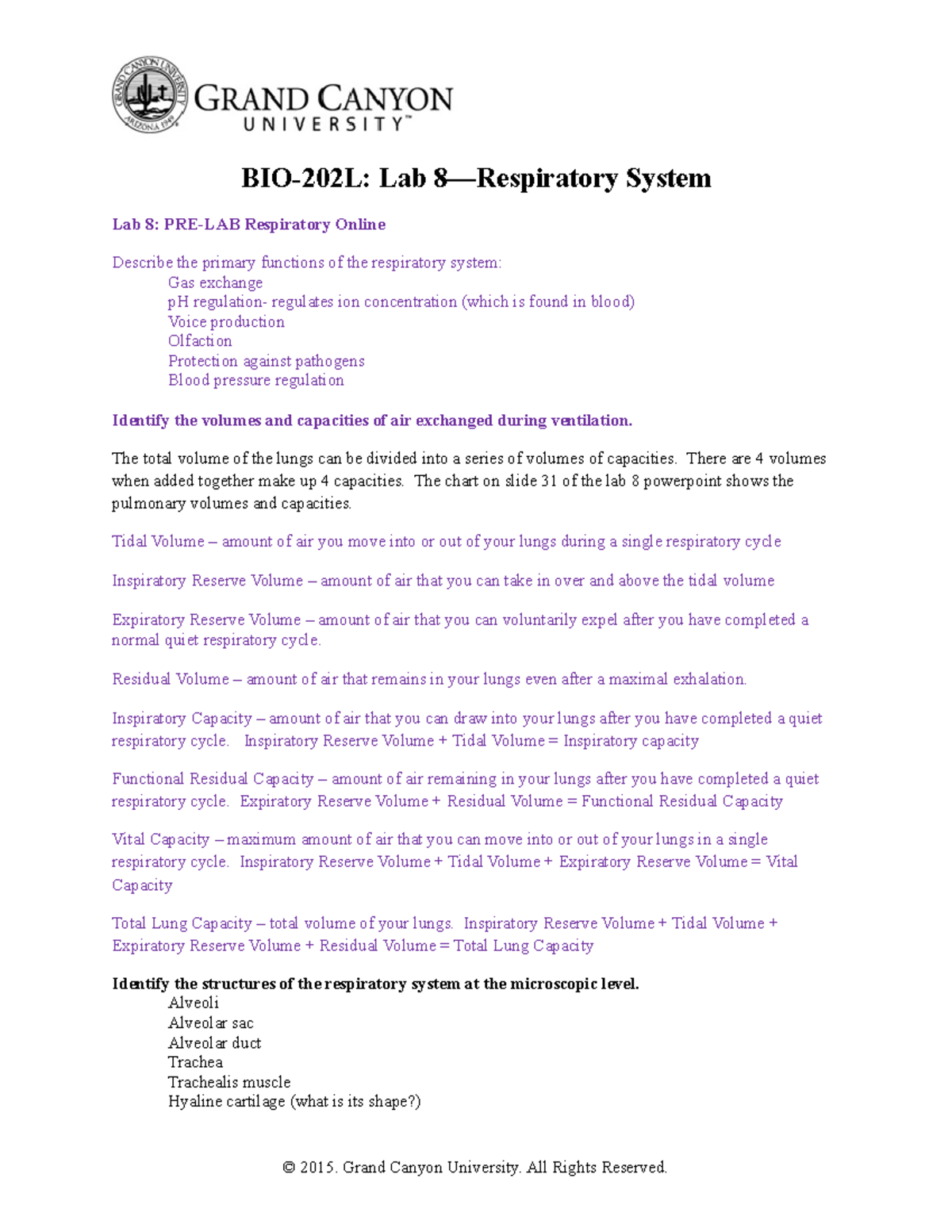 Lab 8 Definitions - Victoria Karrup - BIO-202L: Lab 8—Respiratory ...