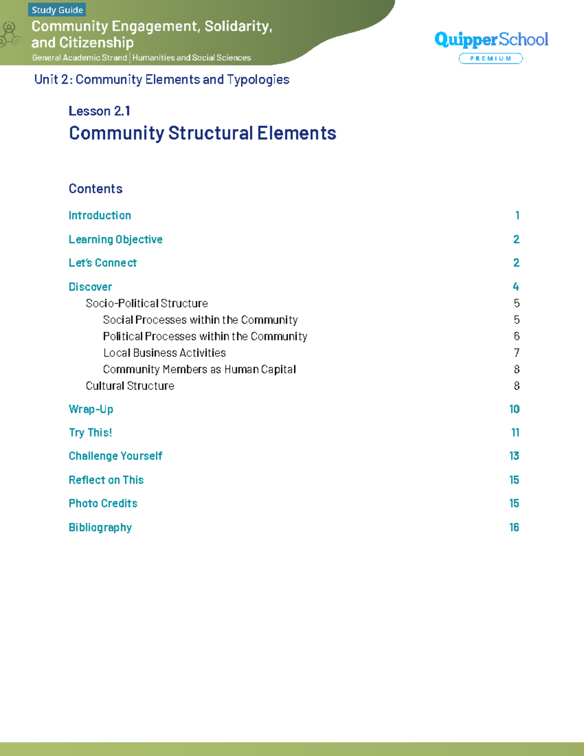 CSC 12 Q3 0201 SG Community Structural Elements - Community Structural ...