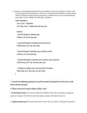 SIT111 Task 4 - uhjik - SIT111 - Task 4 Implement 16-bit register in HDL 1. Using your knowledge ...