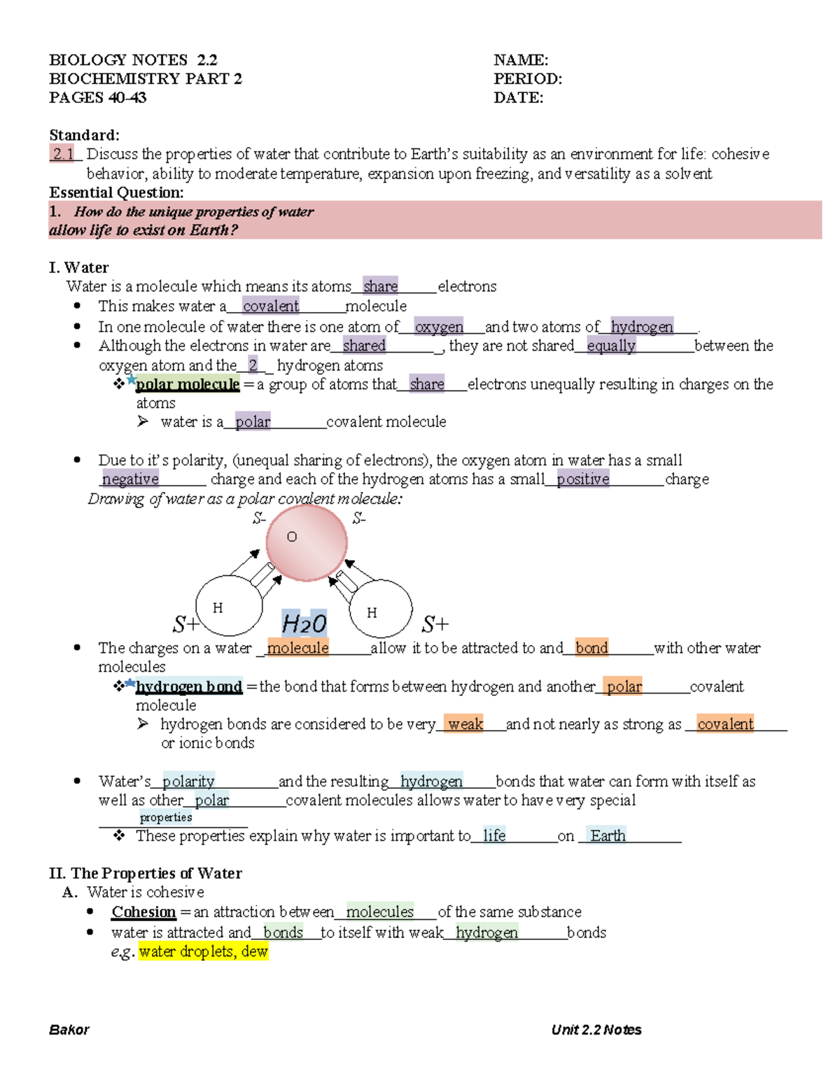 Biology Notes - UNIT 2 PART 2 kp - Bakor Unit 2 Notes BIOLOGY NOTES 2 ...