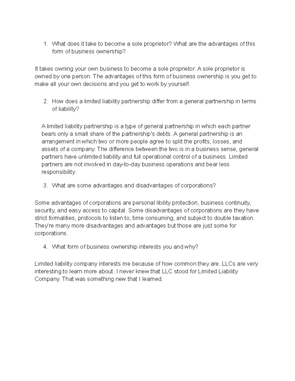 Forms of Ownership Business Sabrina Zemil - What does it take to become ...