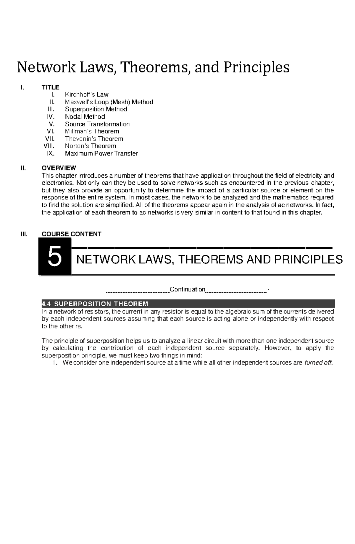 Network Laws, Theorems, and Principles part 2 - Network Laws, Theorems ...