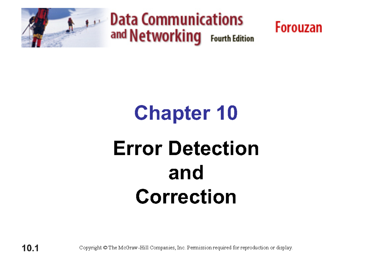 Erroe coretion and detetction - Chapter 10 Error Detection and ...