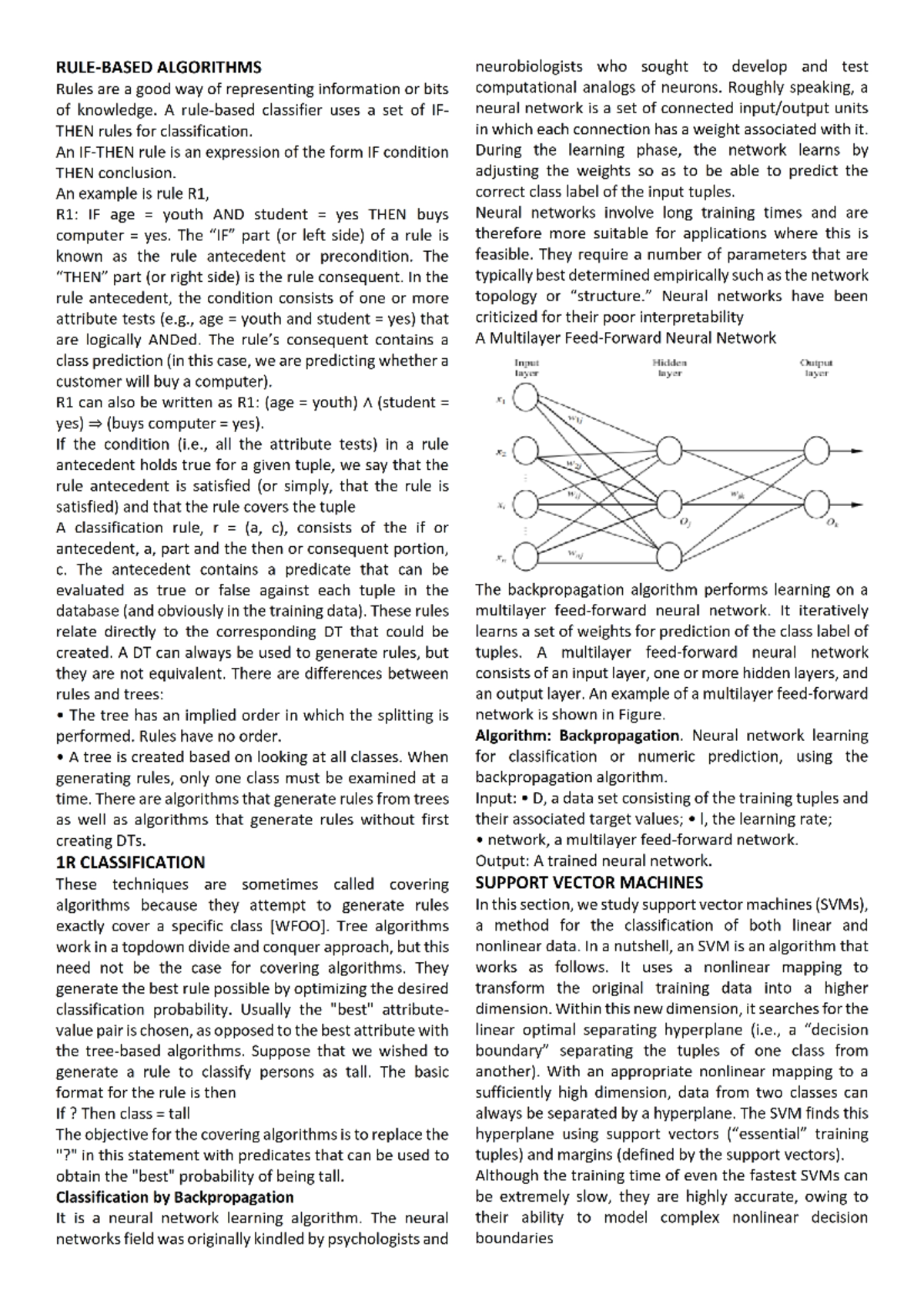 Data Mining and Ware Housing Module 4 - Short Note - KTU - Studocu