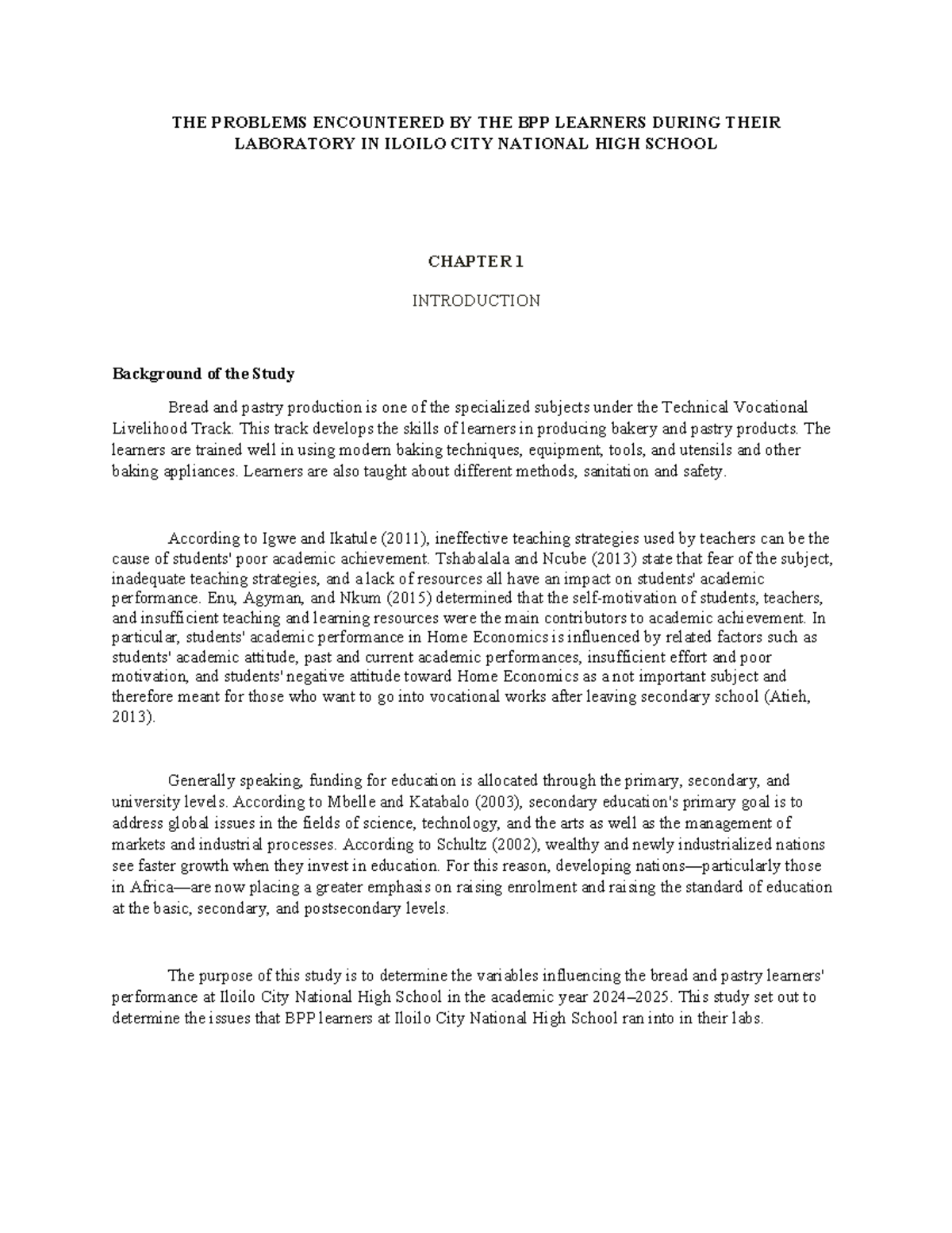 Group 1- Problems Encountered by the BPP Learners during their ...