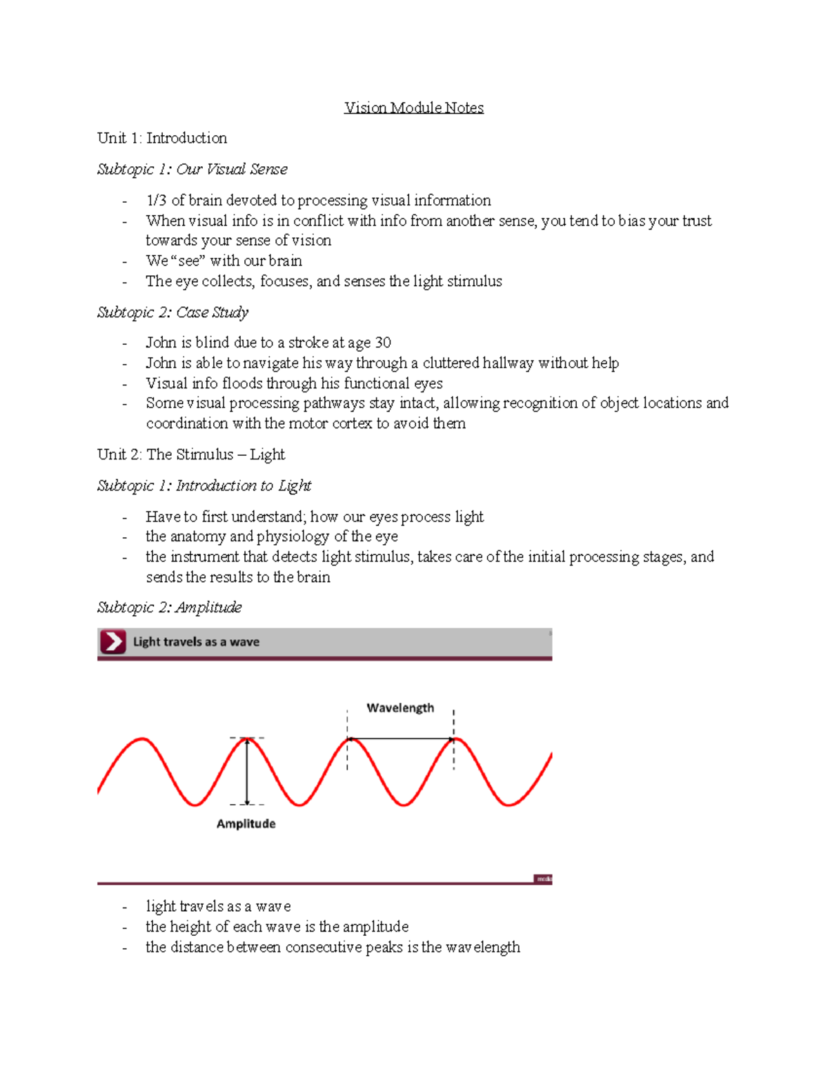 Vision Module Notes - Vision Module Notes Unit 1: Introduction Subtopic ...