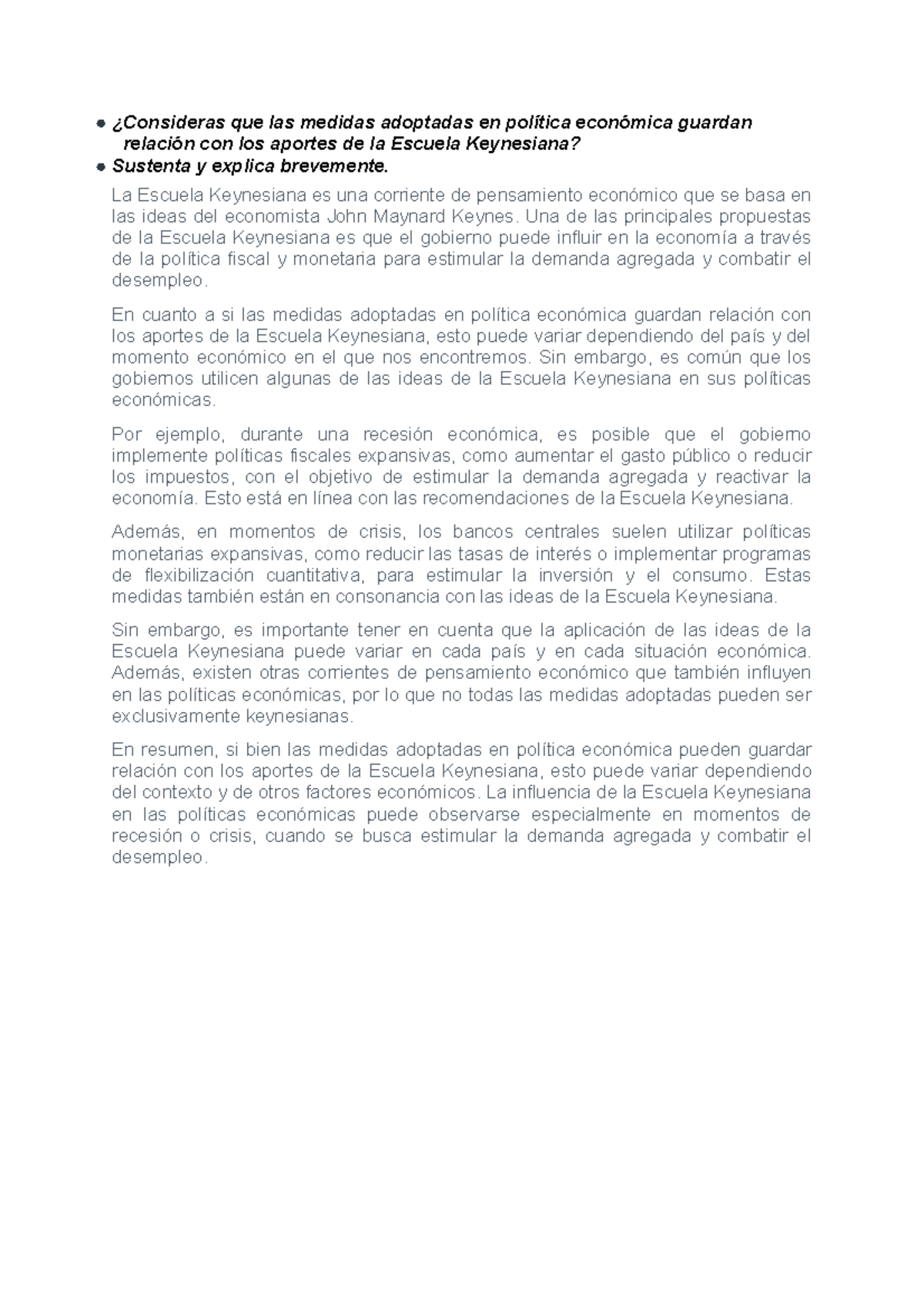 Maria Maritza - ejercicios - ¿Consideras que las medidas adoptadas en ...