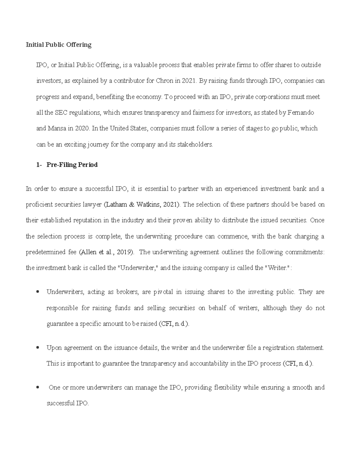 - Discussion 6 - Initial Public Offering IPO, or Initial Public ...