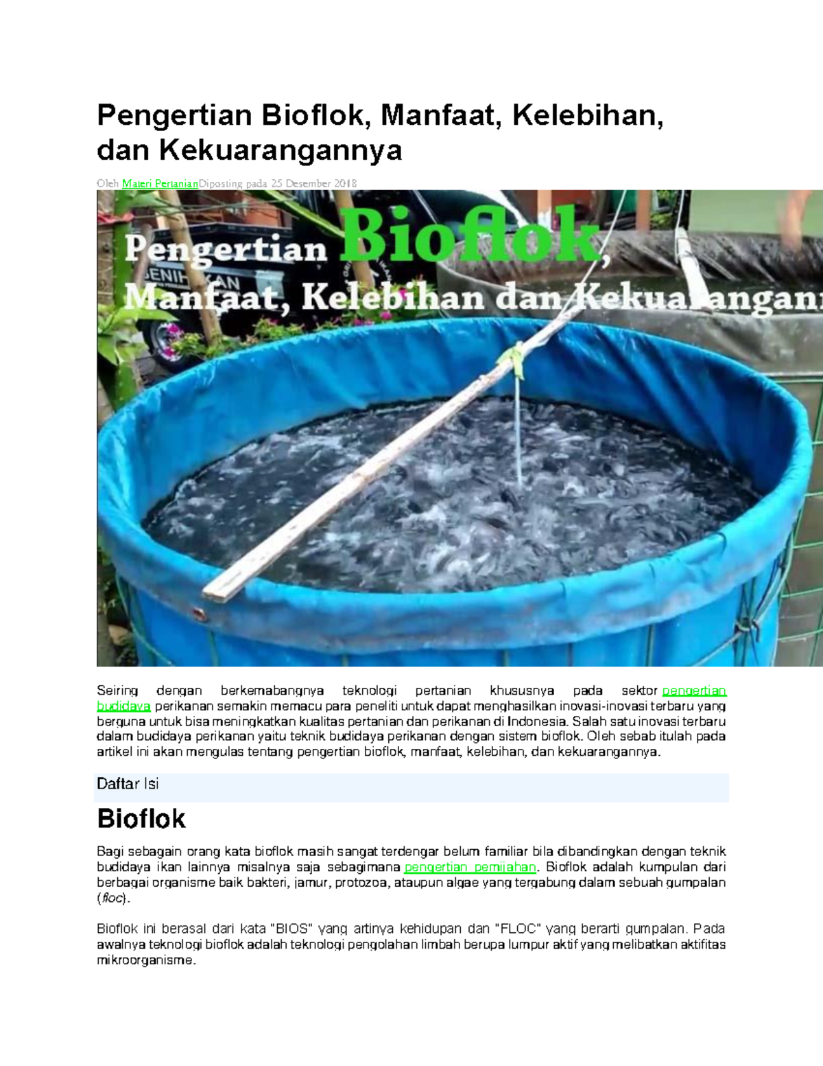 Bio flok - Bio flok - Pengertian Bioflok, Manfaat, Kelebihan, dan ...