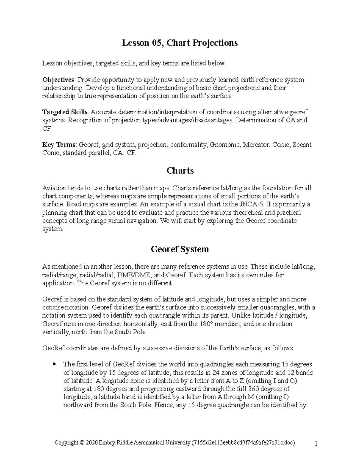 L 05 Projections v2 - Lecture notes 5 - Lesson 05, Chart Projections ...
