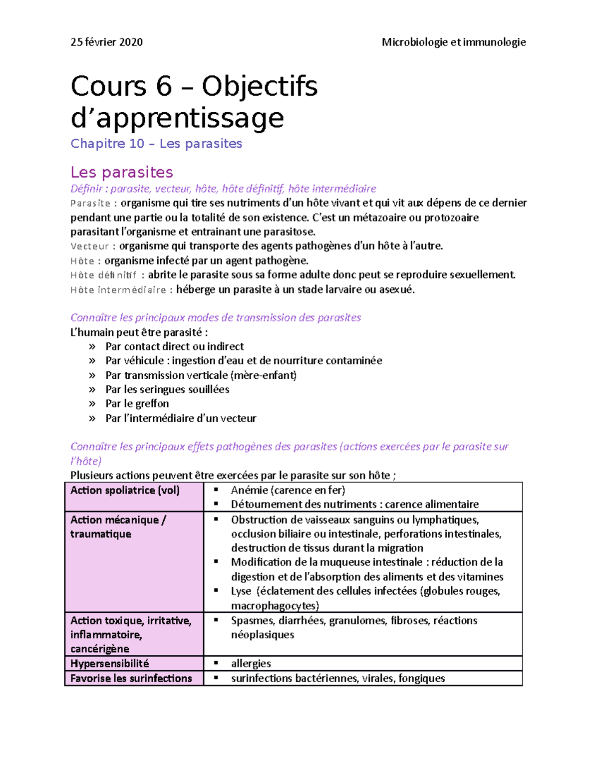 Objectifs d'apprentissage cours 6 ch10 - Cours 6 – Objectifs d ...