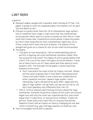 L367 10:31 Courts in New Democracies - – – – – – – L367 10/31 Courts in ...