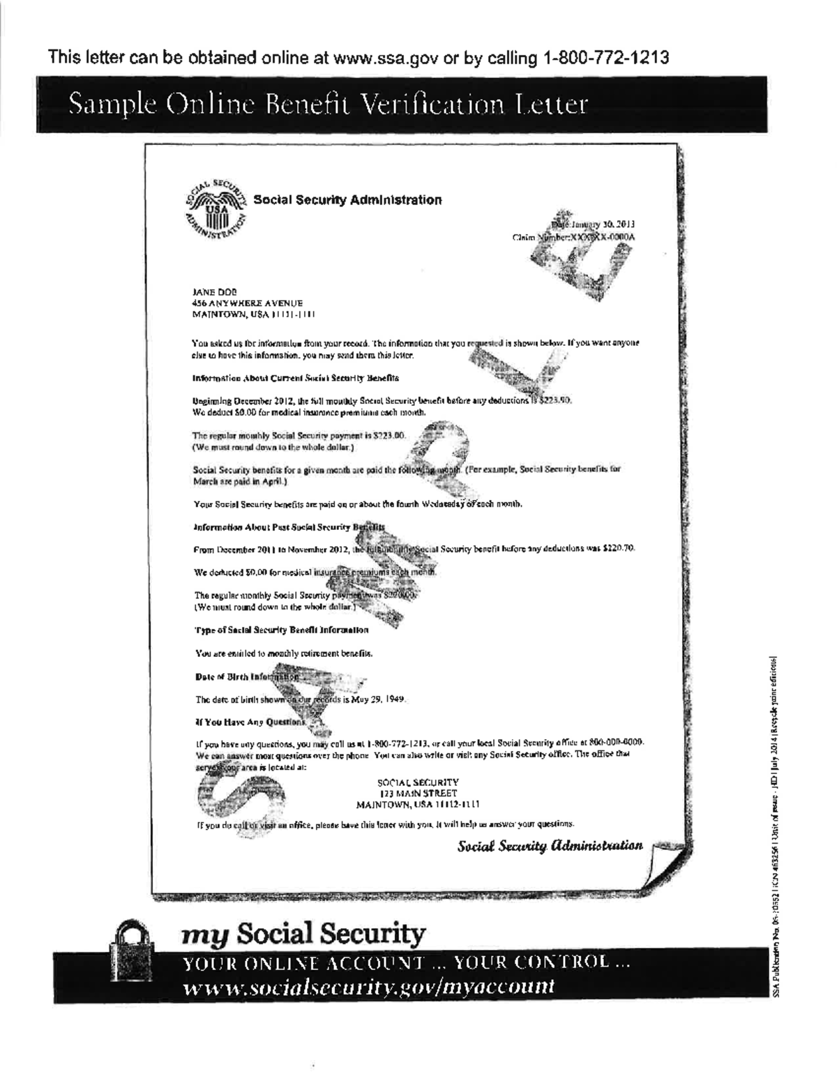 Sample SSAMedicare Benefit Verification Letter - SNHU107 - Studocu