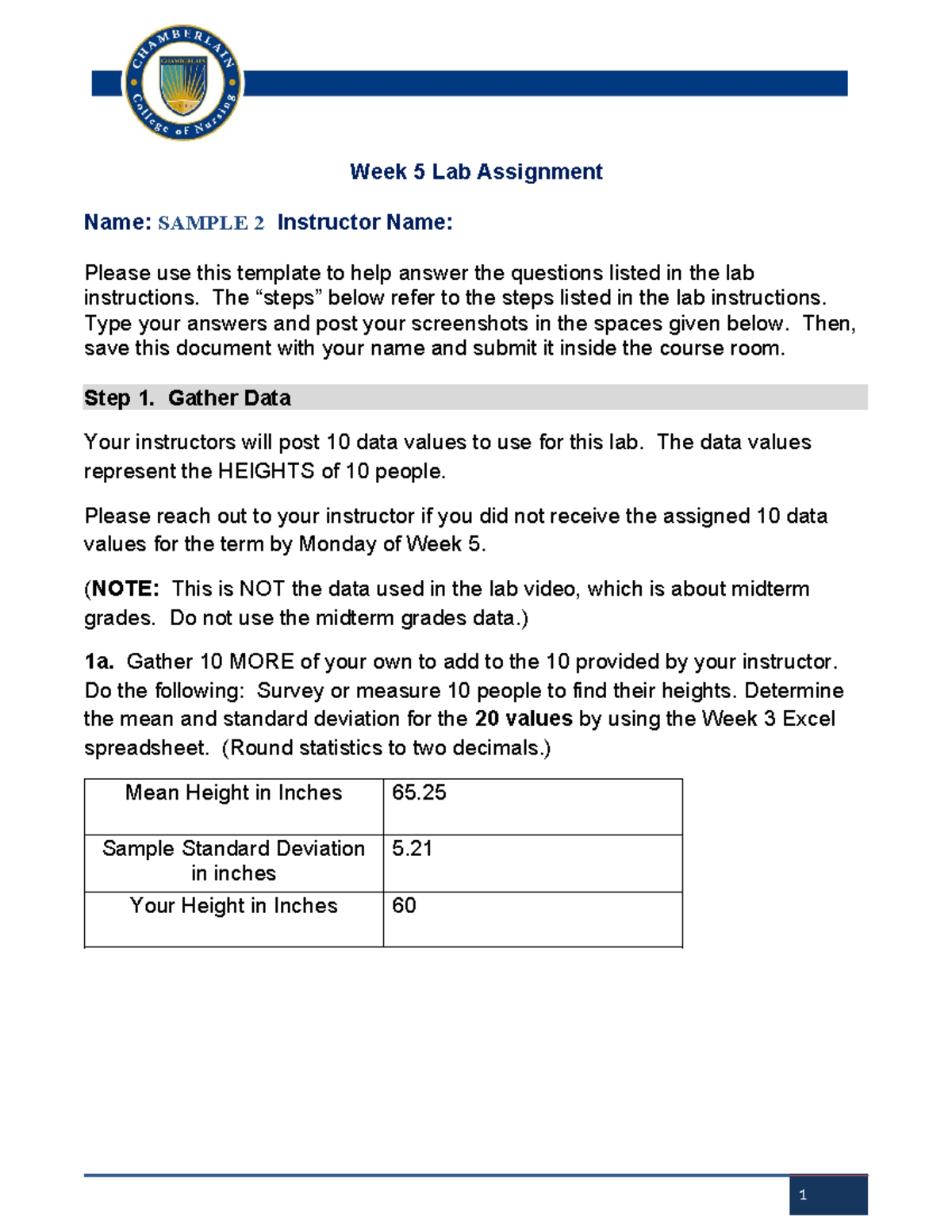 SAMP2-using-Week 5 Lab Official Student Template - Week 5 Lab Assignment Name: SAMPLE 2 ...