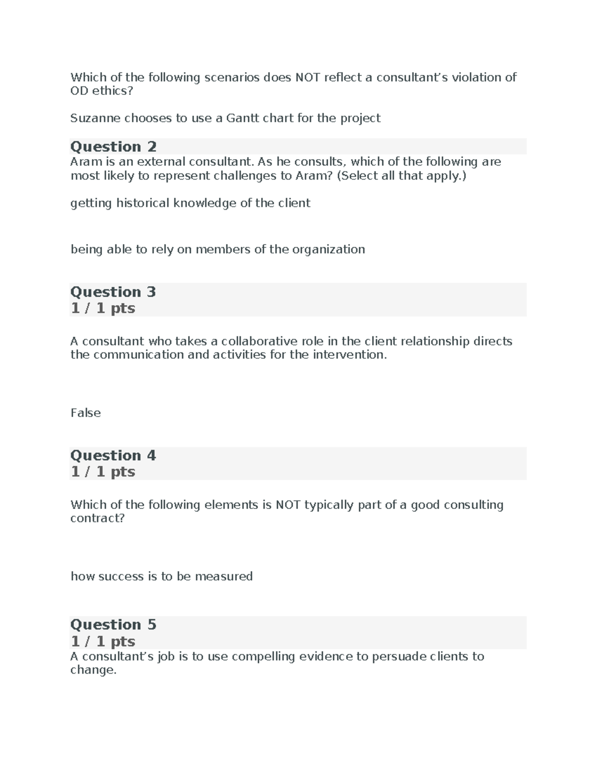 BUS 370 Week 2 Quiz - Organizational Development week 2 quiz answers - Which of the following ...