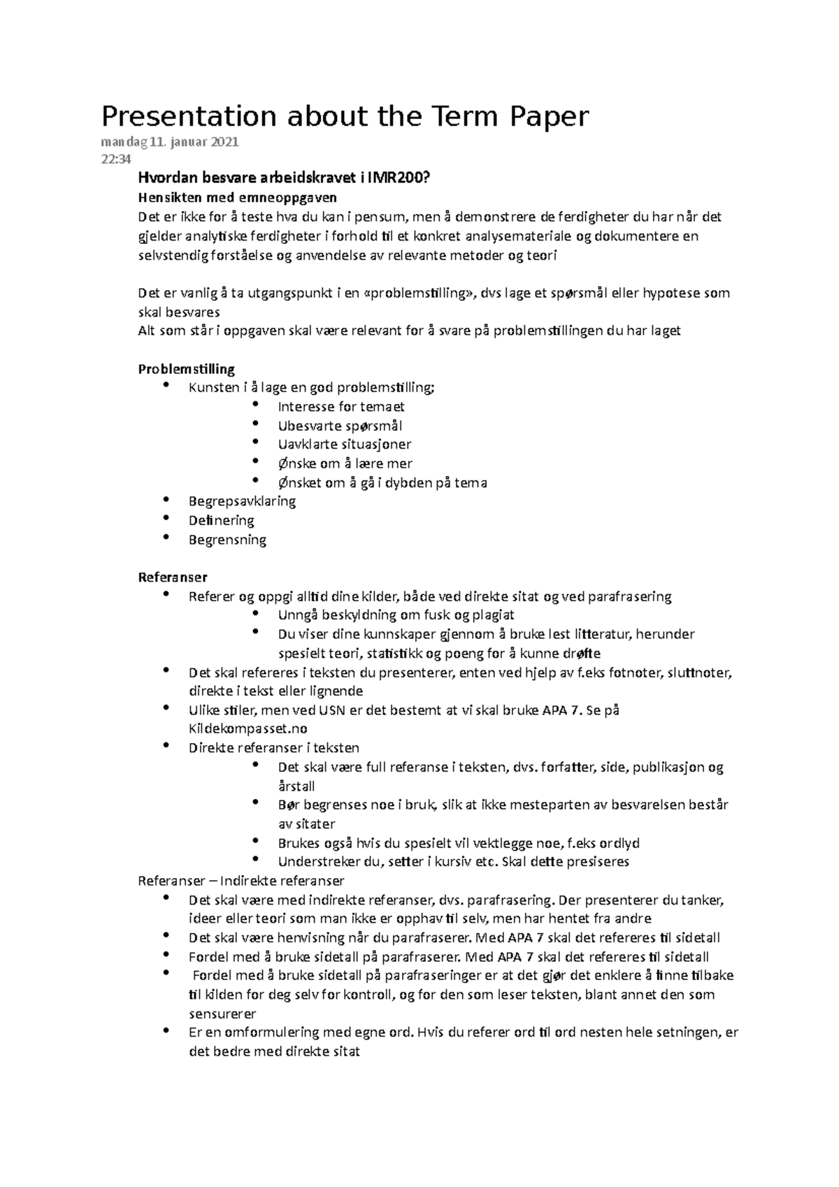 2. Presentation about the Term paper - Presentation about the Term ...