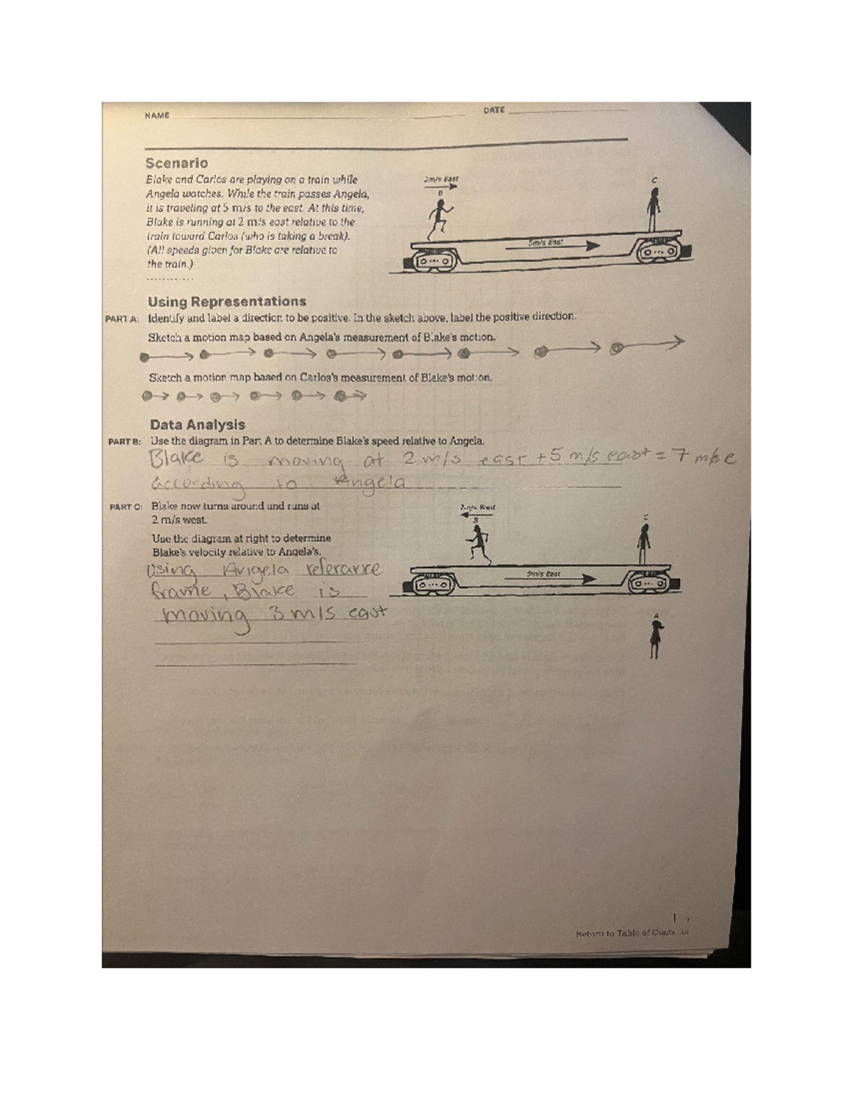 Physics-4 - Notes - DATE NAME Scenario Blake and Carlos are playing on ...