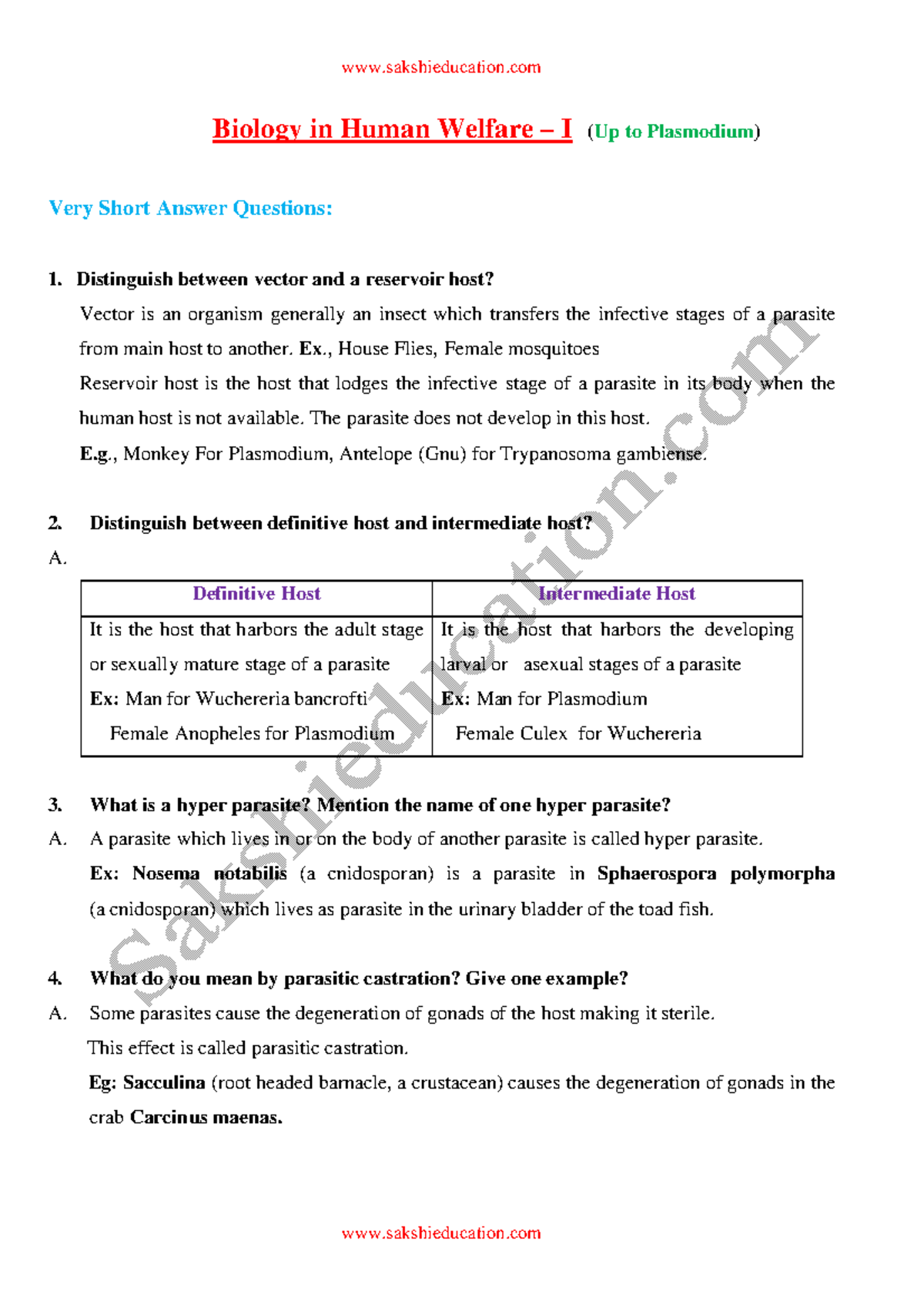 Inter-material-istyearem-zoology-biology human welfare i - Biology in ...