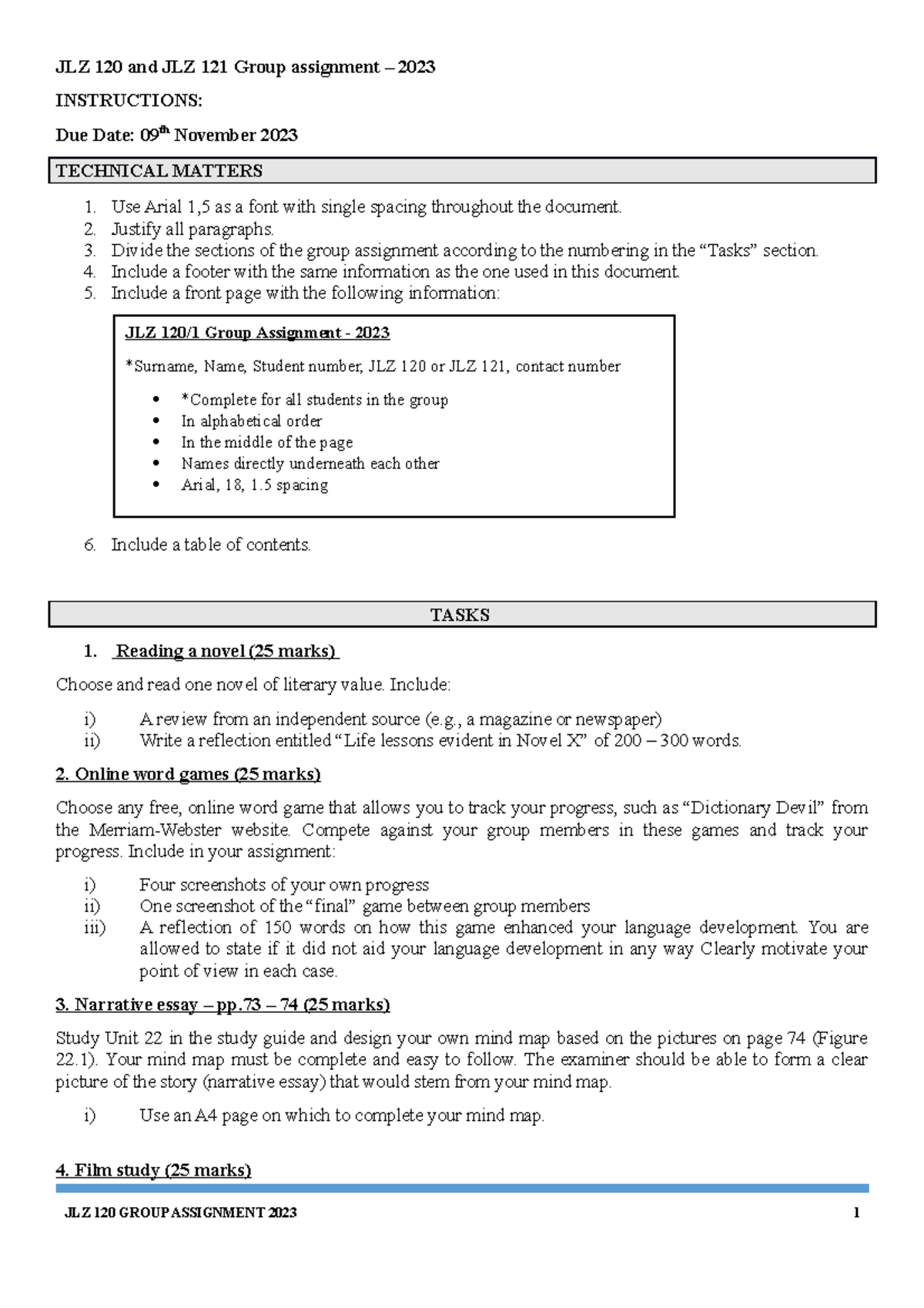 JLZ 120 & 121 Group assignment 2023 2 - JLZ 120 and JLZ 121 Group ...