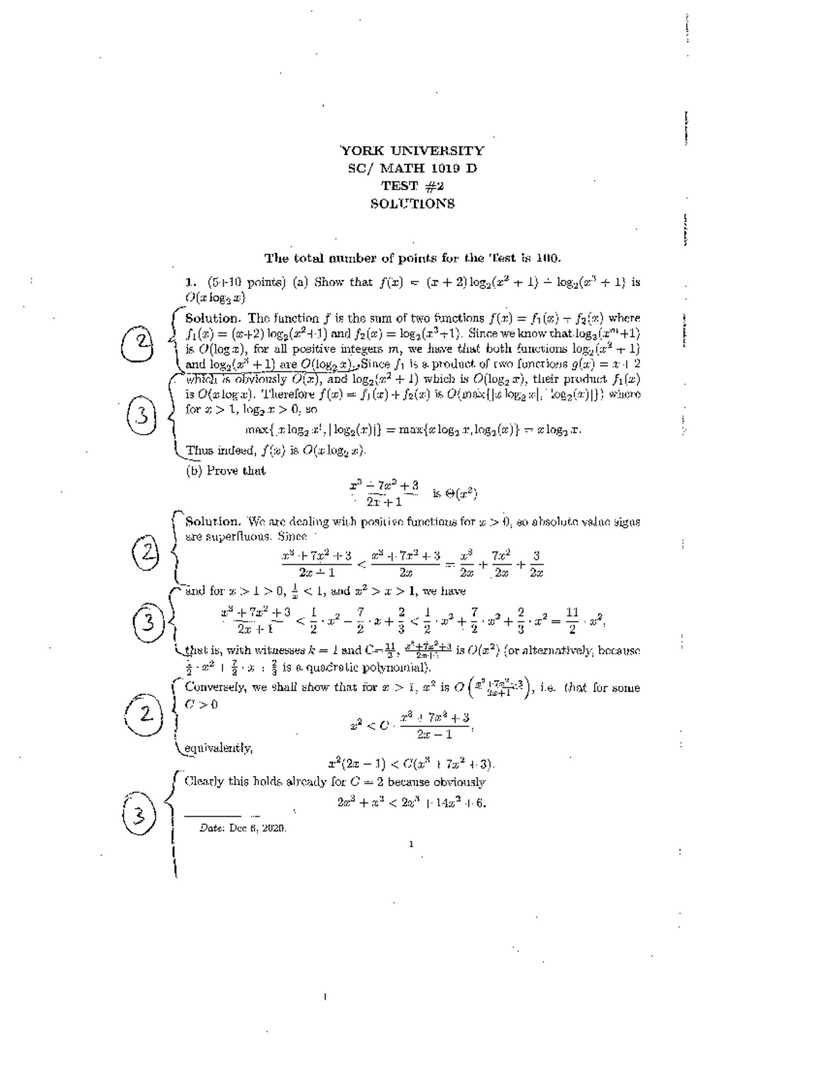 SOLT1019D 2Marking F 2022 - Sc/Math 1019 - Studocu