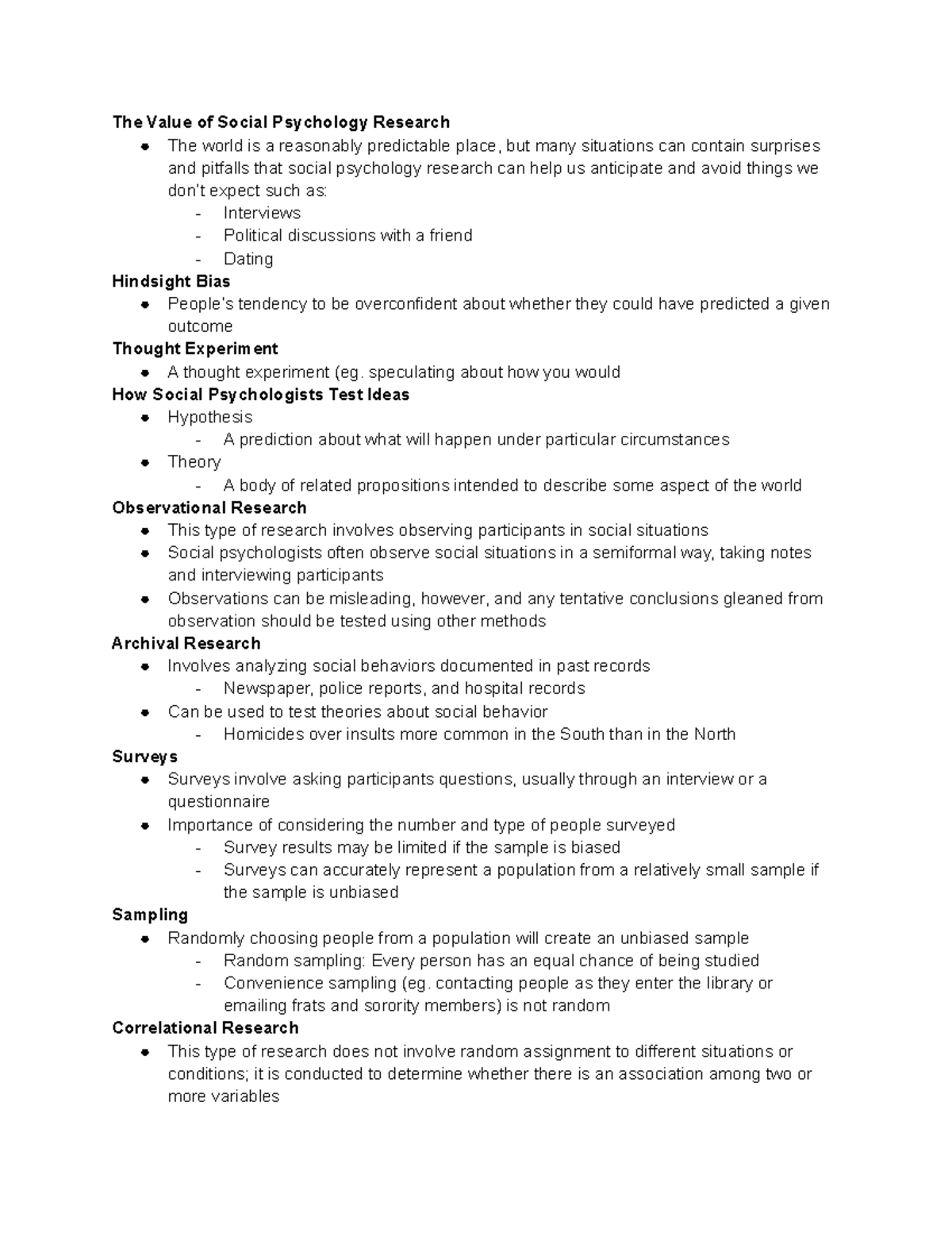 Ch. 2 - The Methods of Social Psychology - The Value of Social ...